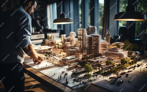 Premium Ai Image Architectengineer Working On Design Generative Ai