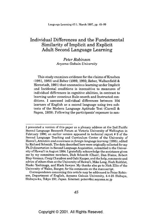 pdf individual differences and the fundamental similarity of implicit