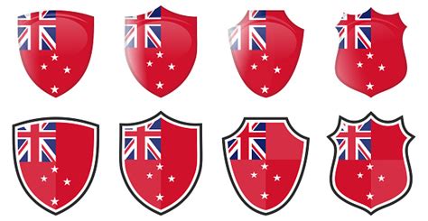 방패 모양의 수직 뉴질랜드 빨간 먼지 가루 플래그 네 개의 3d 간단한 아이콘 버전 0명에 대한 스톡 벡터 아트 및 기타 이미지 Istock