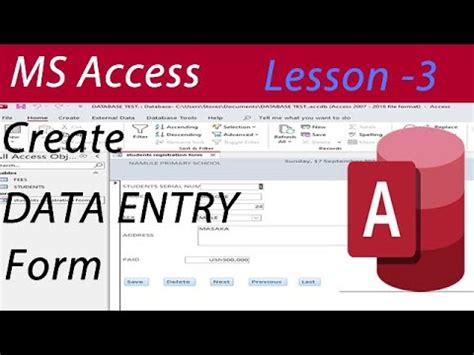 How to create data form entry in database Microsoft access - YouTube