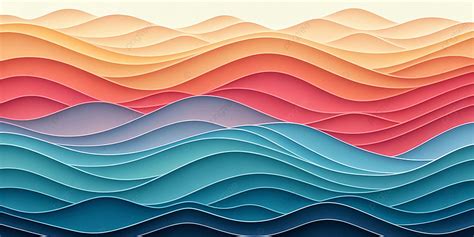 Abstract Gradient Waves Layered Wavy Shapes In Hues Forming A Dynamic