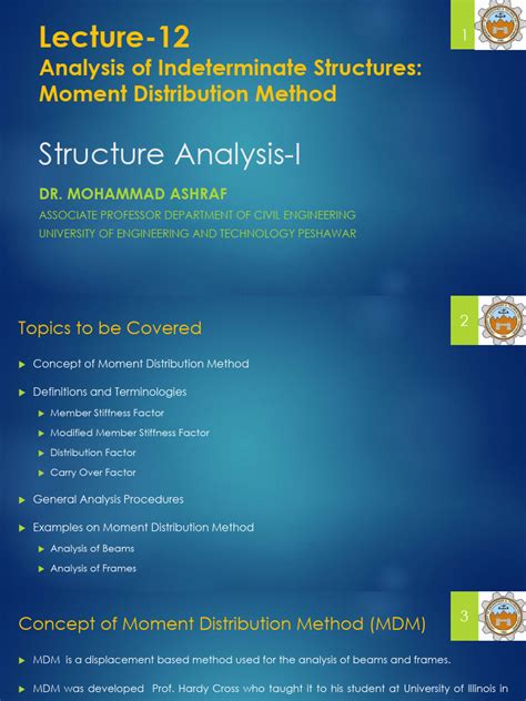 Lecture 12 Moment Distribution Method Pdf Applied And