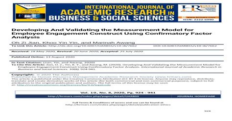 Pdf Developing And Validating The Measurement Model For