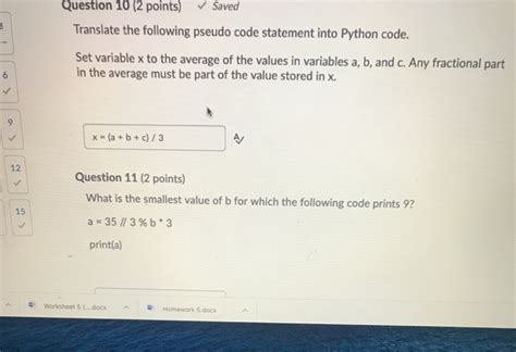 Solved 3 Question 10 2 Points Saved Translate The