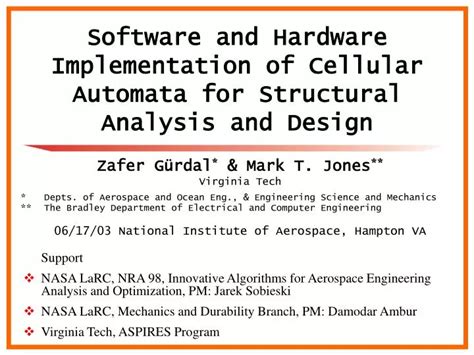 Ppt Software And Hardware Implementation Of Cellular Automata For