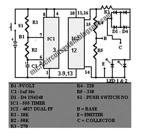 Checker Transistor Tester Circuit Circuit Diagram