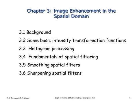 ppt chapter 3 image enhancement in the spatial domain powerpoint
