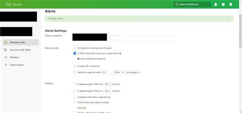 meraki auto email alert wan1 wan2 down the meraki community