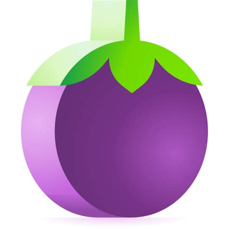 Eggplant 3d Toy Gradient Icon