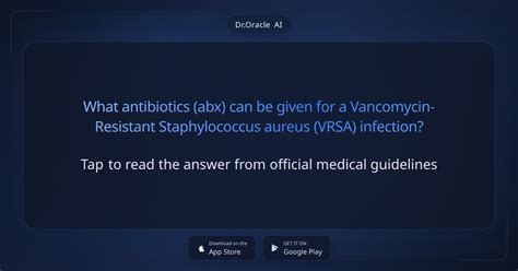 What Antibiotics Abx Can Be Given For A Vancomycin Resistant