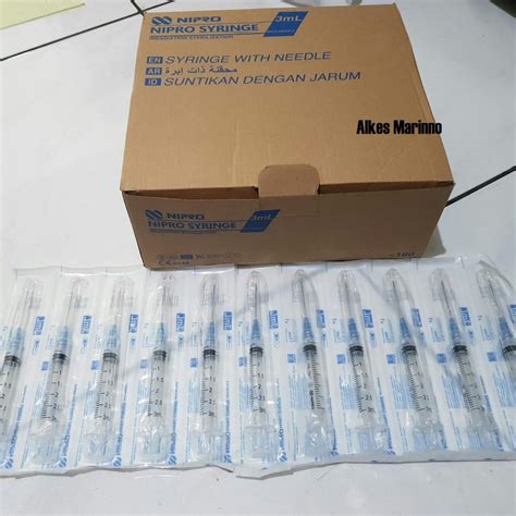 Nipro Syringe With Needle Ukuran 3ml Dan 10ml Alkes Marinno