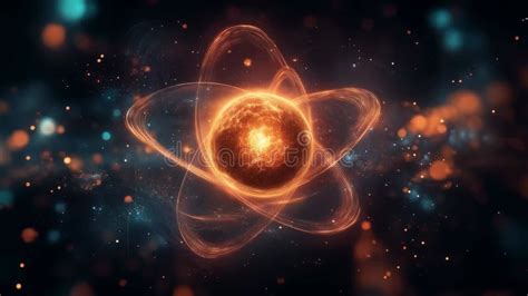 Dynamic Cosmic Atom Visualization With Vibrant Energy Effects Stock Footage Video Of Fields
