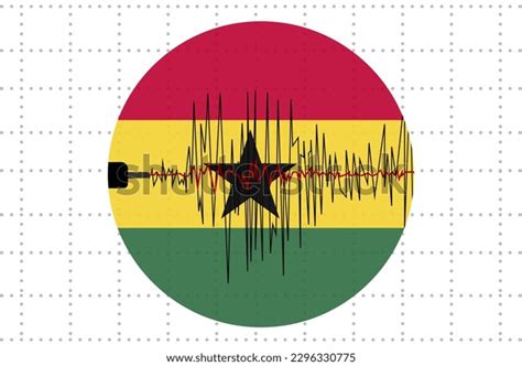 Earthquake Ghana Concept Seismic Wave Flag Stock Vector Royalty Free