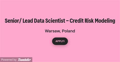 Senior Lead Data Scientist Credit Risk Modeling Klarna