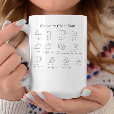 Geometry Cheat Sheet Formulas Teacher Geek Coffee Mug Mazezy