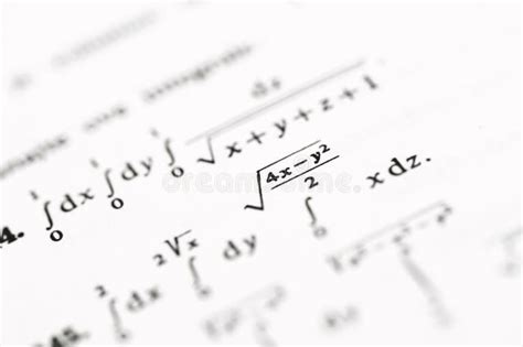 Advanced Mathematical Integrals And Formulas Highlighting Calculus