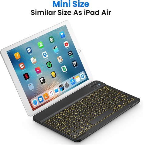 K00055 Universal Slim Portable Wireless 7 Colors Backlit Bluetooth Keyboard Computers And Tech