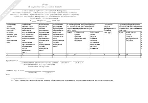 Форма отчета об осуществлении расходов бюджета субъекта Российской Федерации местных бюджетов