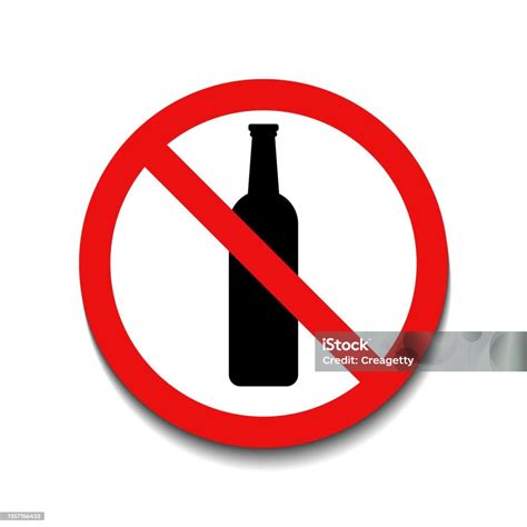 아니 알코올 기호와 빨간색 둥근 흰색 배경에 교차 알코올 기호는 허용되지 않습니다 트렌디 한 라운드 플랫 스타일의 벡터 일러스트 Eps 10 0명에 대한 스톡 벡터 아트 및