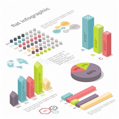 Vector Circular Chart Graph Infographic Template Background Stock
