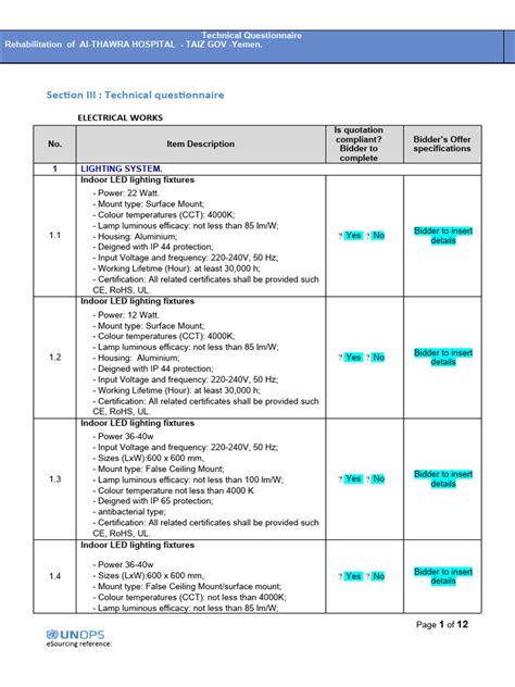 3 Rfqsectioniiitechnicalquestionnaire Pdf Duct Flow Ac