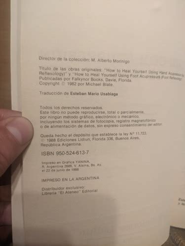 Salud Con Acrupresion De Manos Y Pies Michael Blate 1988 Cuotas Sin