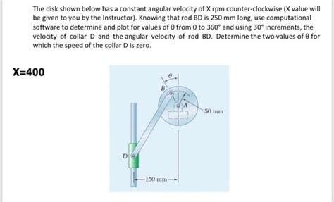 Solved The Disk Shown Below Has A Constant Angular Velocity Chegg