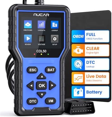 Amazon.com: MUCAR CDL50 OBD2 Scanner, Check Engine Car Code Reader with Full OBD2 Functions ...