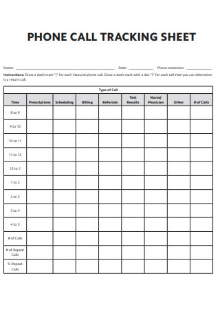 Sample Call Tracking IN PDF