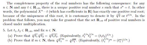 solved the completeness property of the real numbers has the