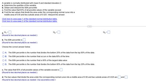 Solved A Variable Is Normally Distributed With Mean And Chegg