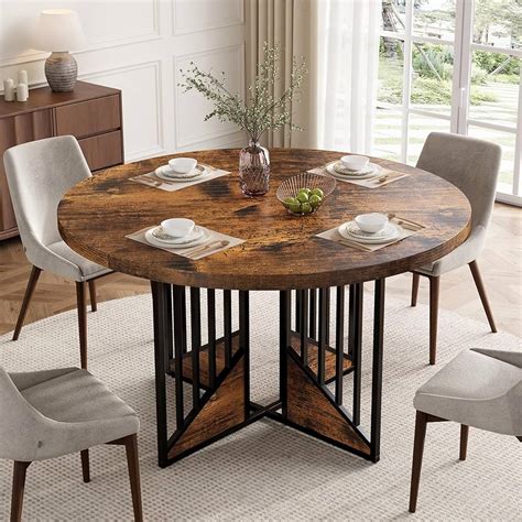 Round Reclaimed Wood Farmhouse Dining Tables Contemporary Dining
