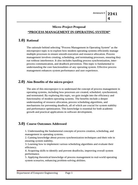 Operating System Microproject Pdf Process Computing Operating