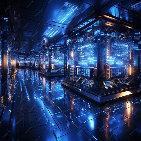 Premium Photo 3d Render Of A Cpu Data Center
