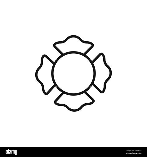 Firefighter Maltese Cross Decals Sketch Coloring Page
