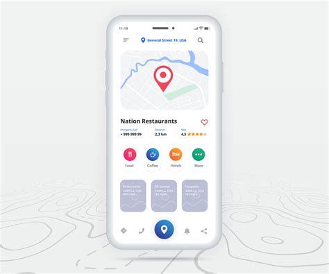 Map GPS Navigation Smartphone Map Application And Red Pinpoint Screen App Search Map