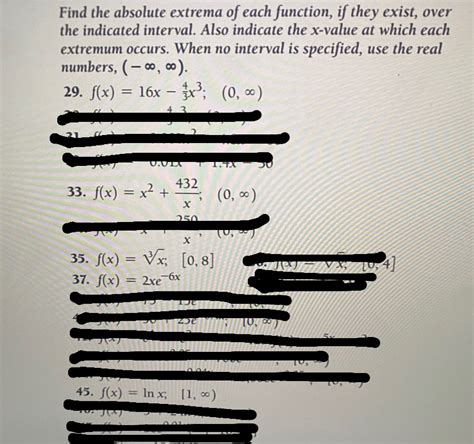 Solved By An Expert Find The Absolute Extrema Of Each Function If They