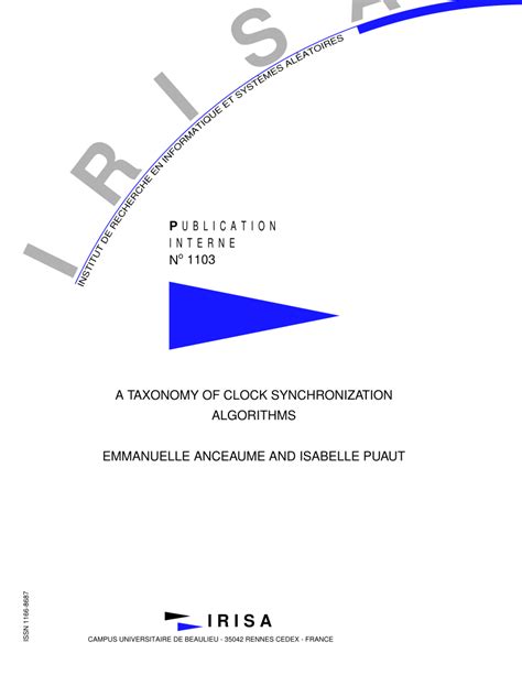pdf a taxonomy of clock synchronization algorithms
