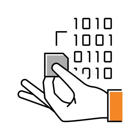 Programming Rfid Chip Color Icon Vector Illustration Stock Vector