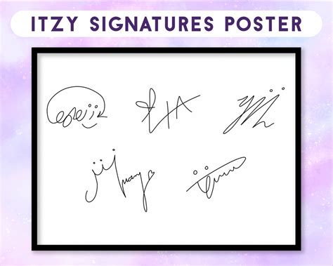 Itzy Merch Kpop Merch Itzy Poster Members Signatures Kpop Etsy