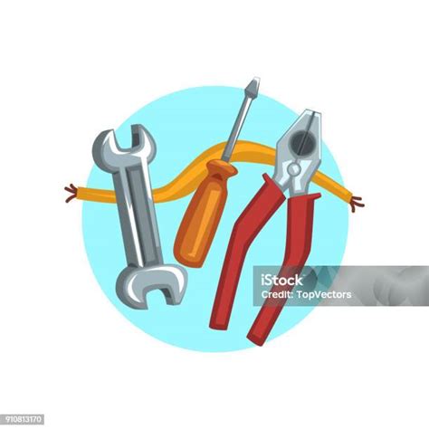 건축 수리 도구 아이콘 플라이어 스크루 드라이버 및 렌치 만화 벡터 일러스트 레이 션 개념에 대한 스톡 벡터 아트 및 기타 이미지 개념 날씨 독일 Istock
