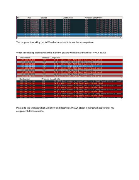 the program is working but in wireshark capture it shows the