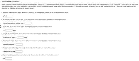 Solved Problem Algorithmic Wilson Publishing Company Chegg