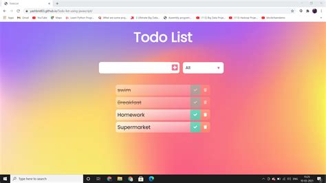 Github Yashbrid03todo List Using Javascript It Is A To Do List App