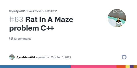 rat in a maze problem c · issue 63 · theutpal01 hacktoberfest2022