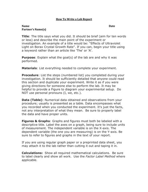 How To Write A Lab Report A Babe S Guide