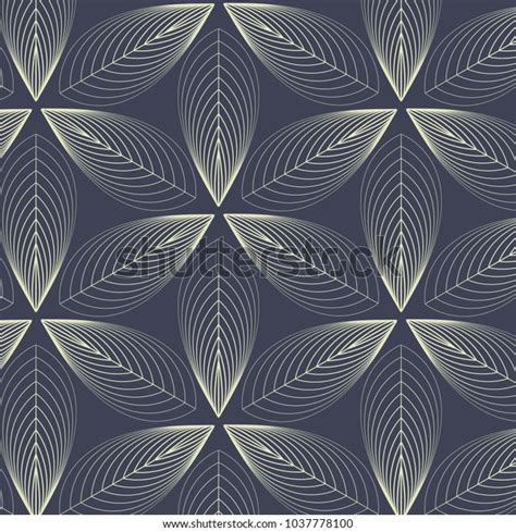 Linear Vector Pattern Repeating Abstract Leaves Stock Vector Royalty Free