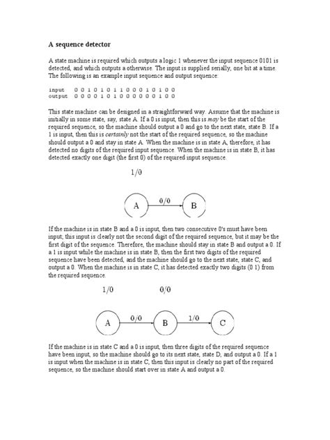 Sequence Detector Finite State Machine Design Pdf Sequence Machines