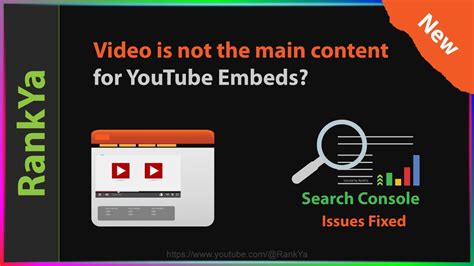 Video Is Not The Main Content Of The Page For YouTube Embed Videos YouTube