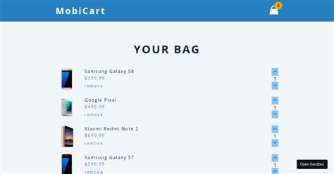Cart Codesandbox